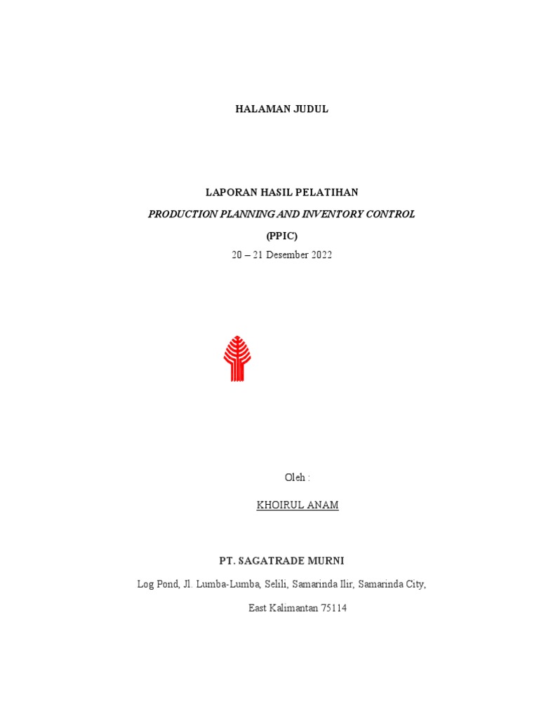 LAPORAN HASIL PELATIHAN PPIC | PDF