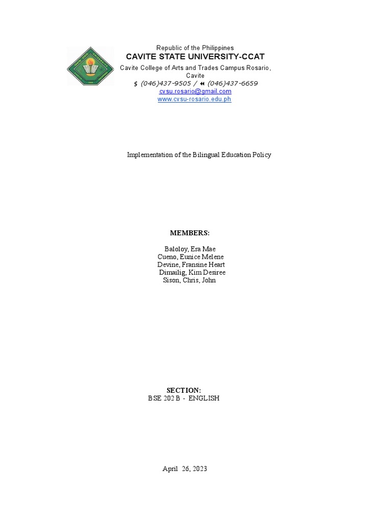 Implementation-of-the-Bilingual-Education-Policy-1 | PDF