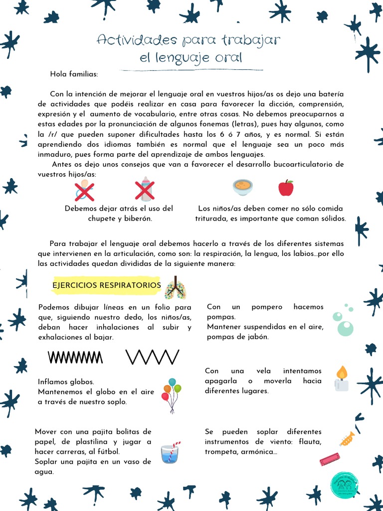 Actividades para Mejorar el Lenguaje Oral | PDF | Boca | Lengua