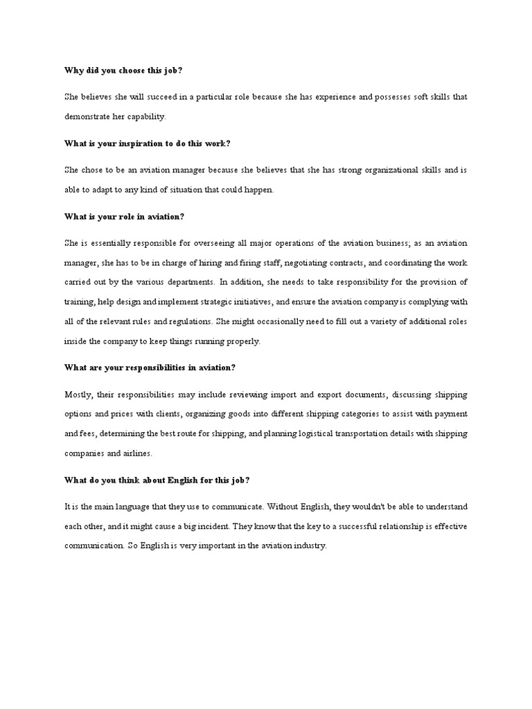 Aviation Management Career Insights | PDF