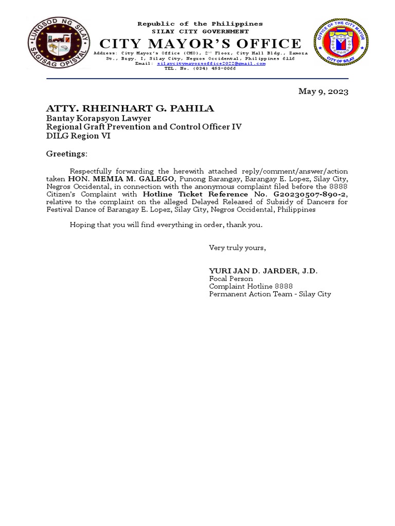 Hotline Ticket Reference No. G20230507-890-2 | PDF | Law