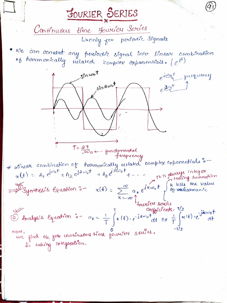 Complete Notes On Fourier Series and Fourier Transform | PDF