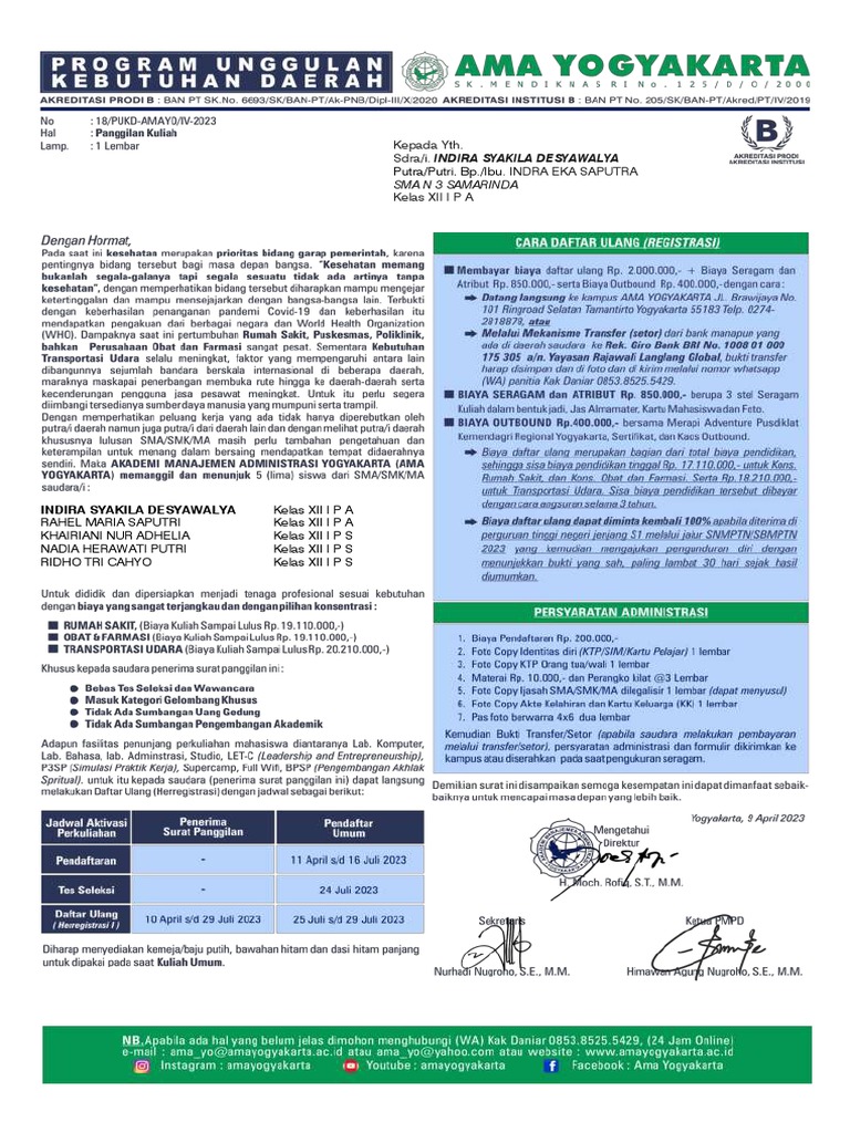 Indira Syakila Desyawalya - Penerima PUKD - AMAYO - Yogyakarta | PDF