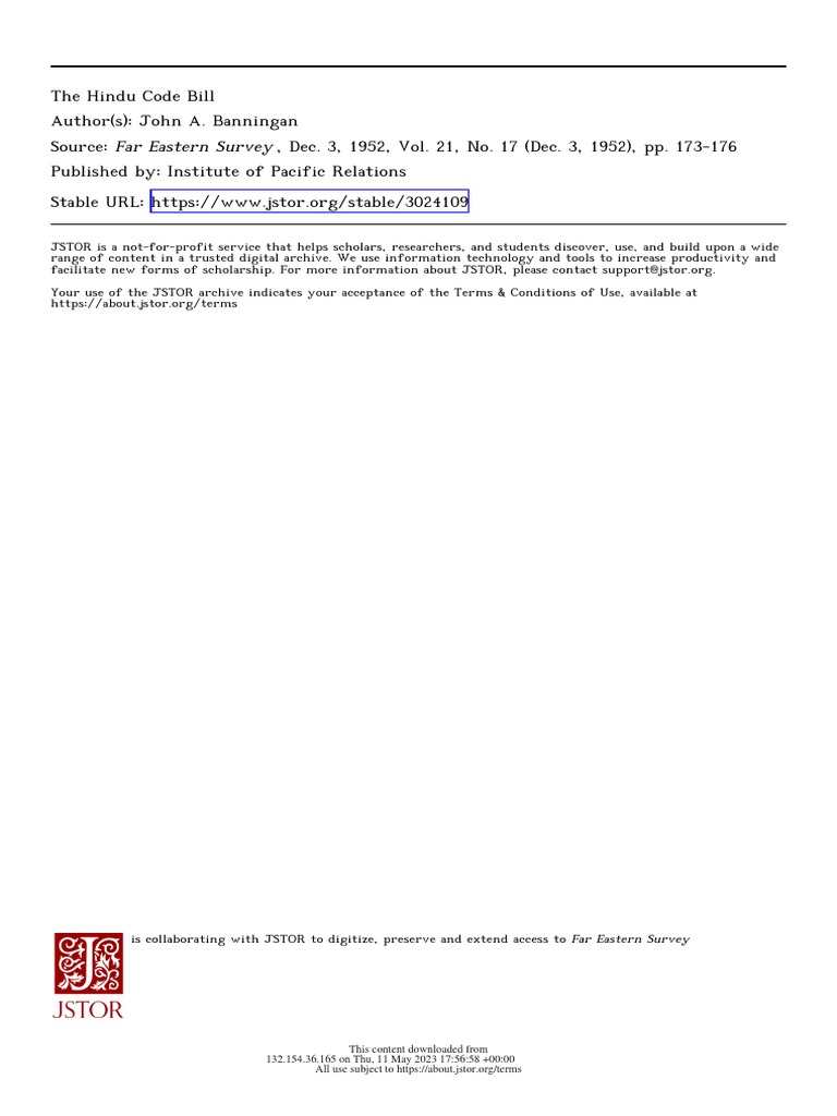 Hindu Code Bill | PDF