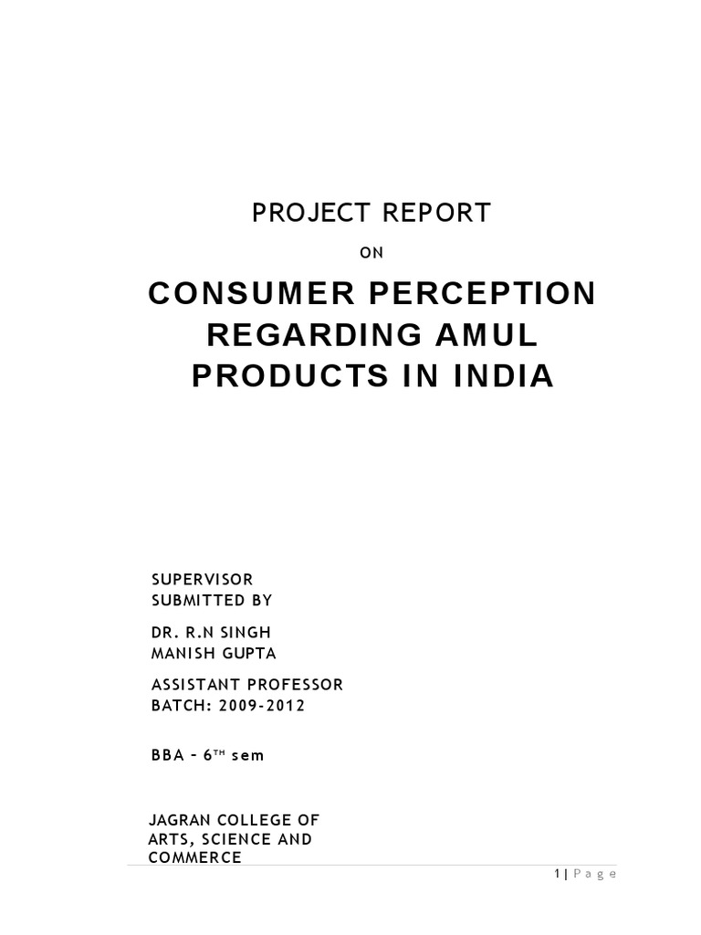 Amul Project Report | PDF