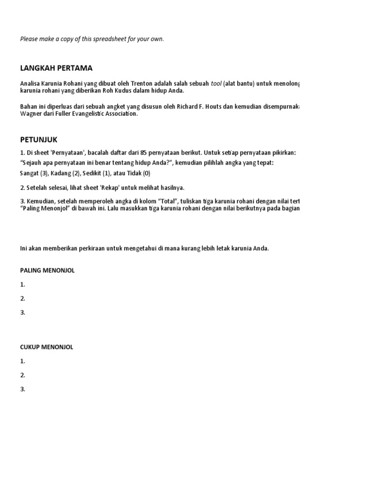 Analisa Karunia Rohani | PDF