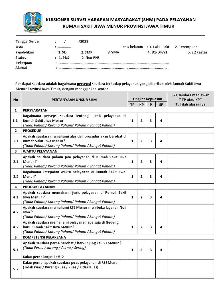 Kuisioner Kepuasan Pelanggan | PDF
