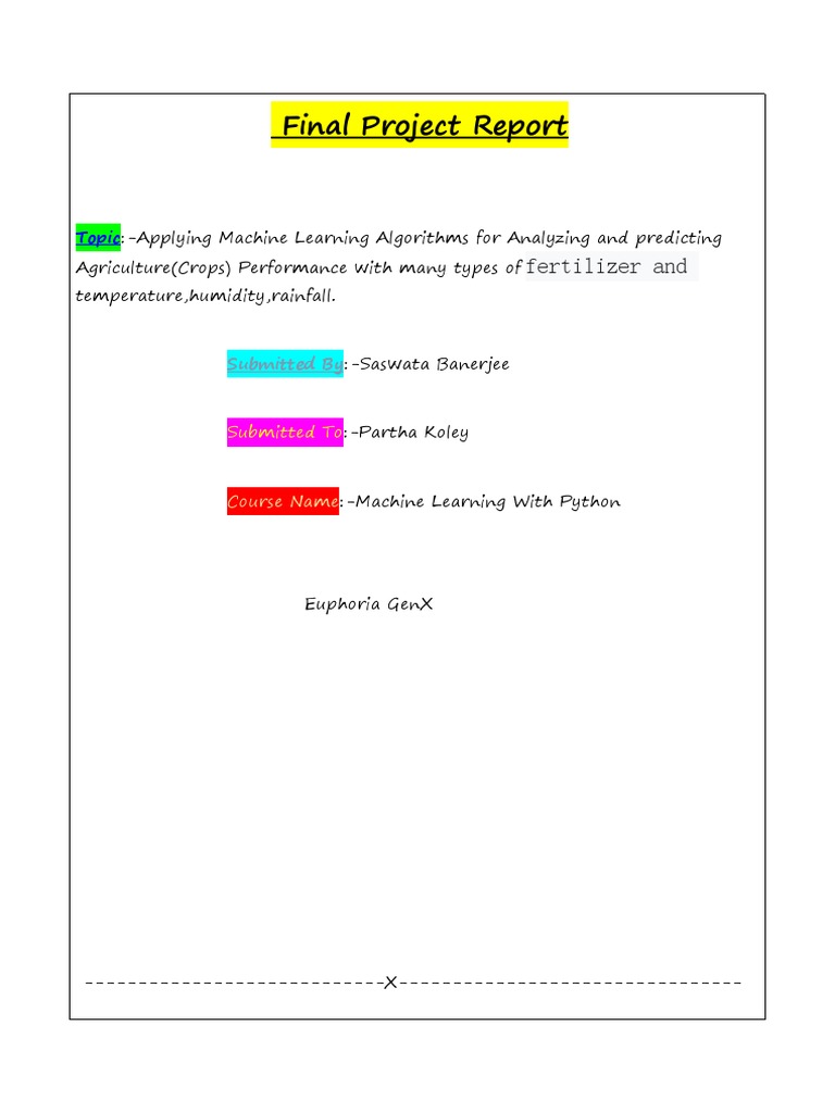 Final Project Report | PDF | Agriculture | Software Development Process