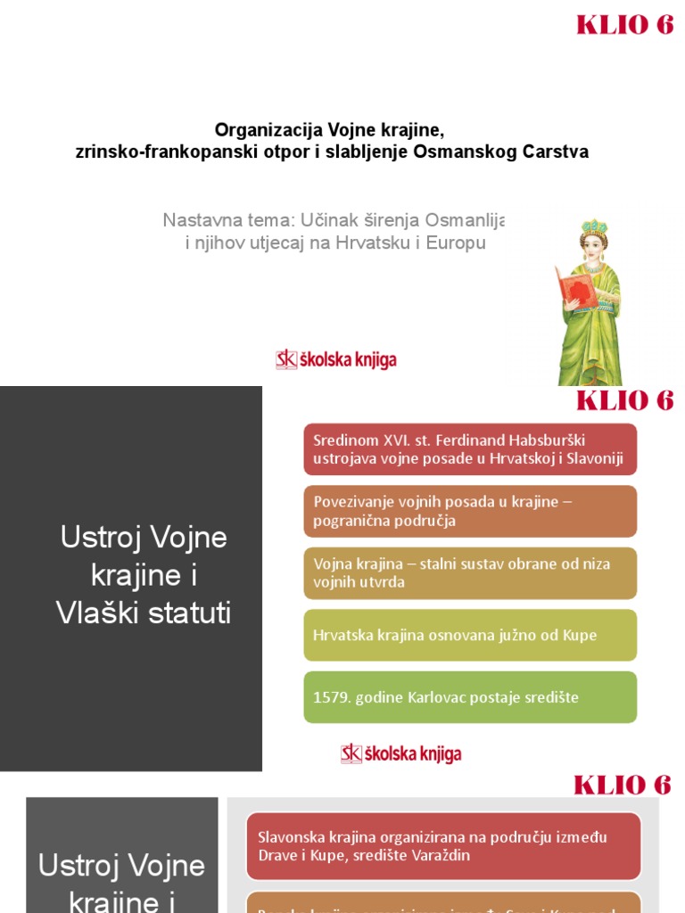 Klio 6 - PPT - 16.3. Organizacija Vojne Krajine, Zrinsko-Frankopanski ...