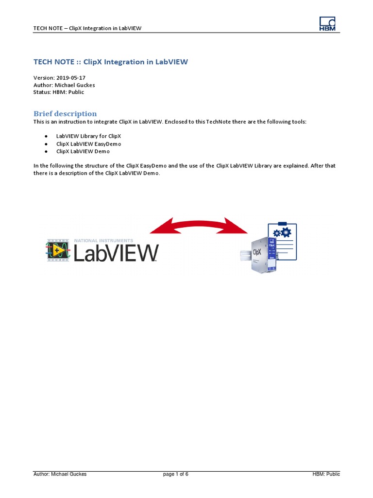 TN22 ClipX Integration in LabVIEW en | PDF