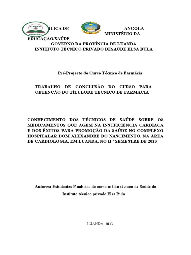 CAPA Paulino Baptista Pré - Projecto Elsa Bula 1 | PDF | Autoajuda