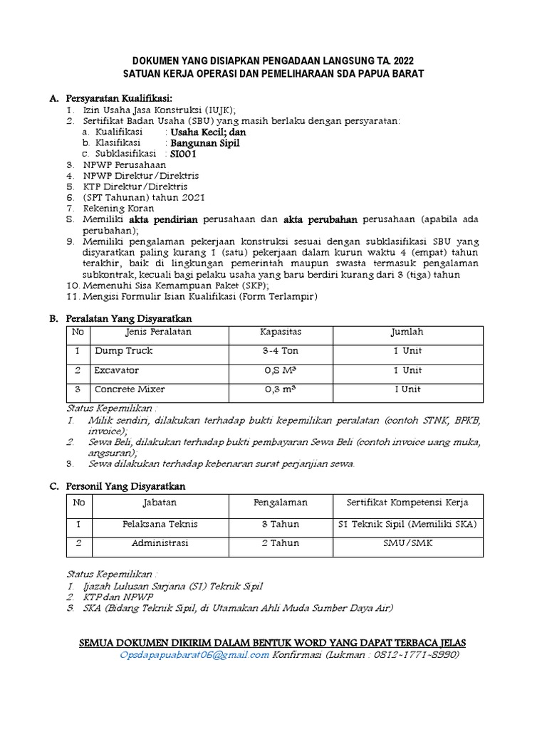 Dokumen Yang Harus Disiapkan | PDF