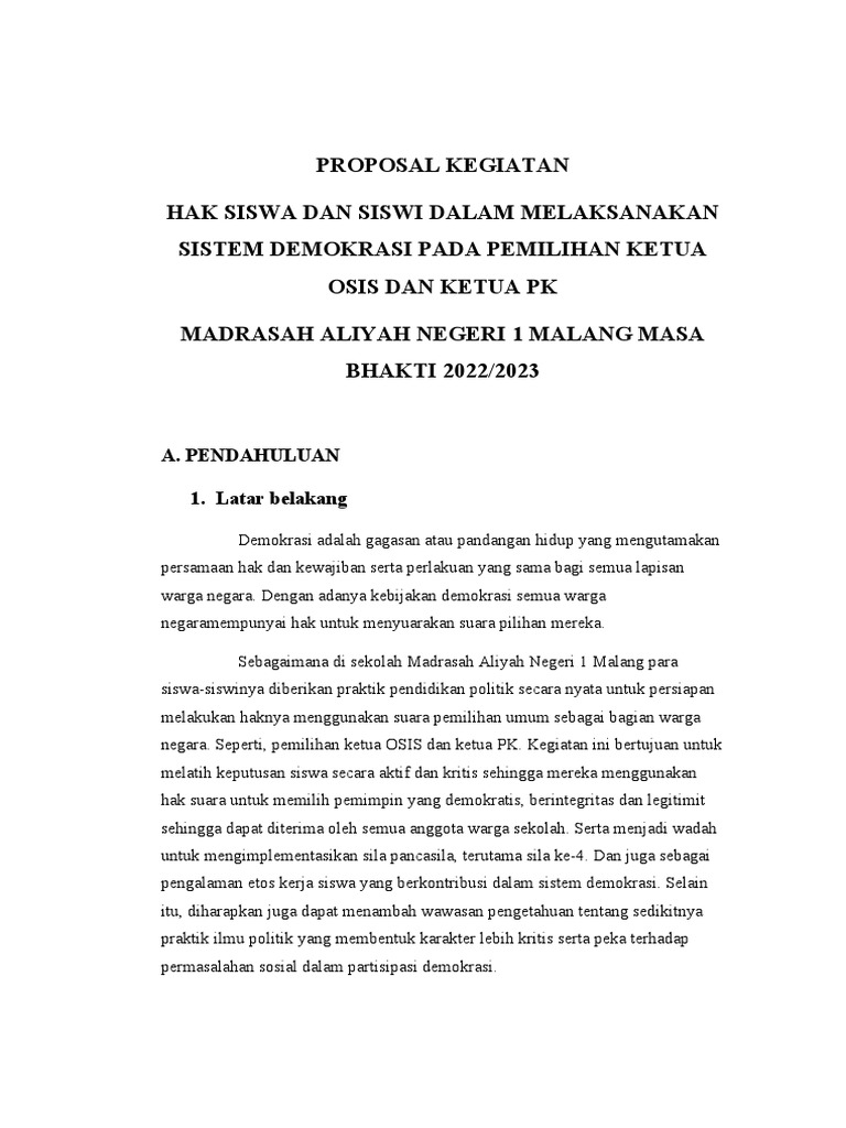 Proposal Projek 1 | PDF