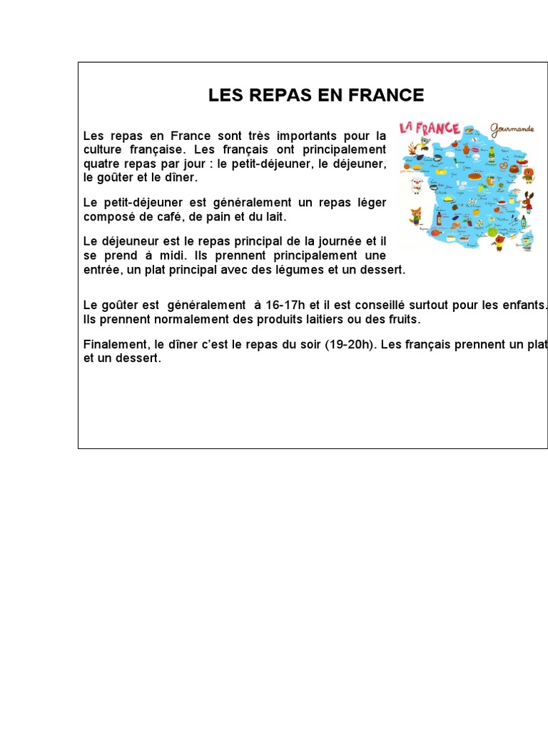 Les Repas en France | PDF | Bien-être