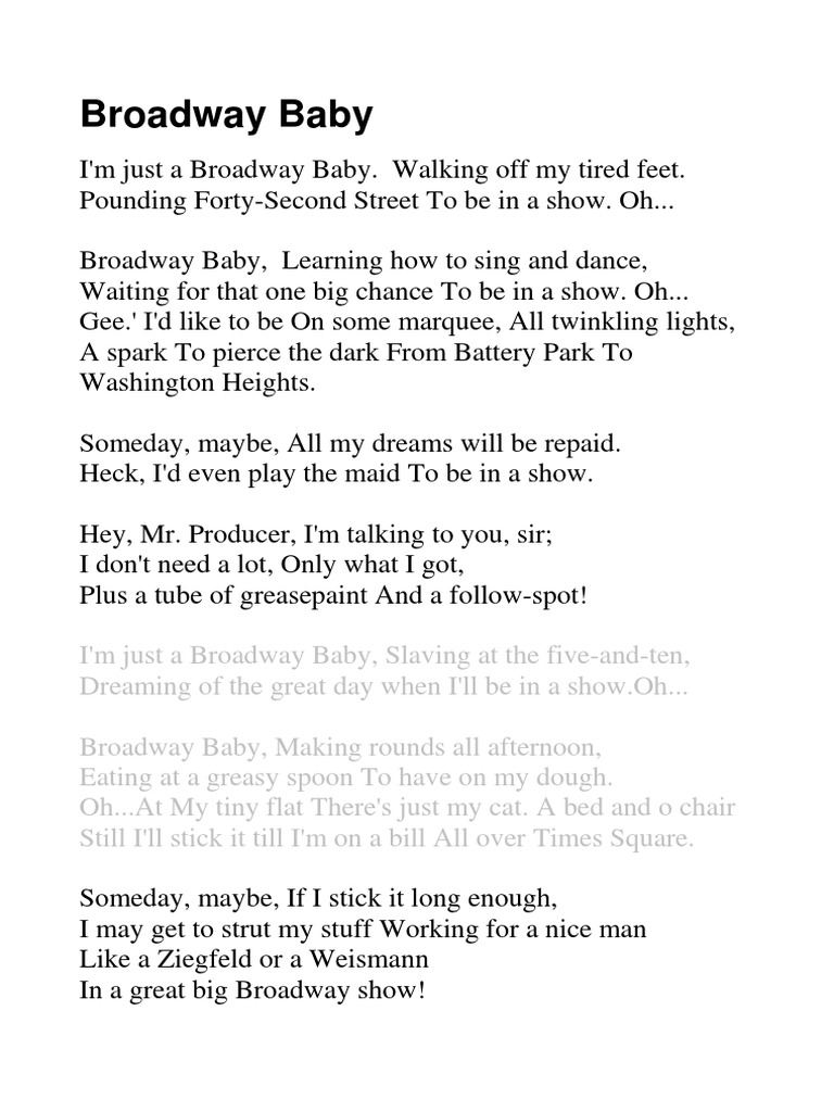 025 Broadway Baby | PDF