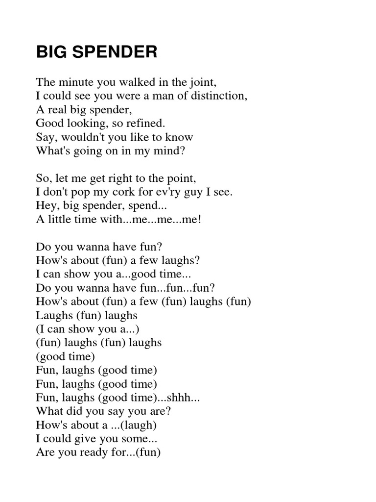 029 Big Spender | PDF