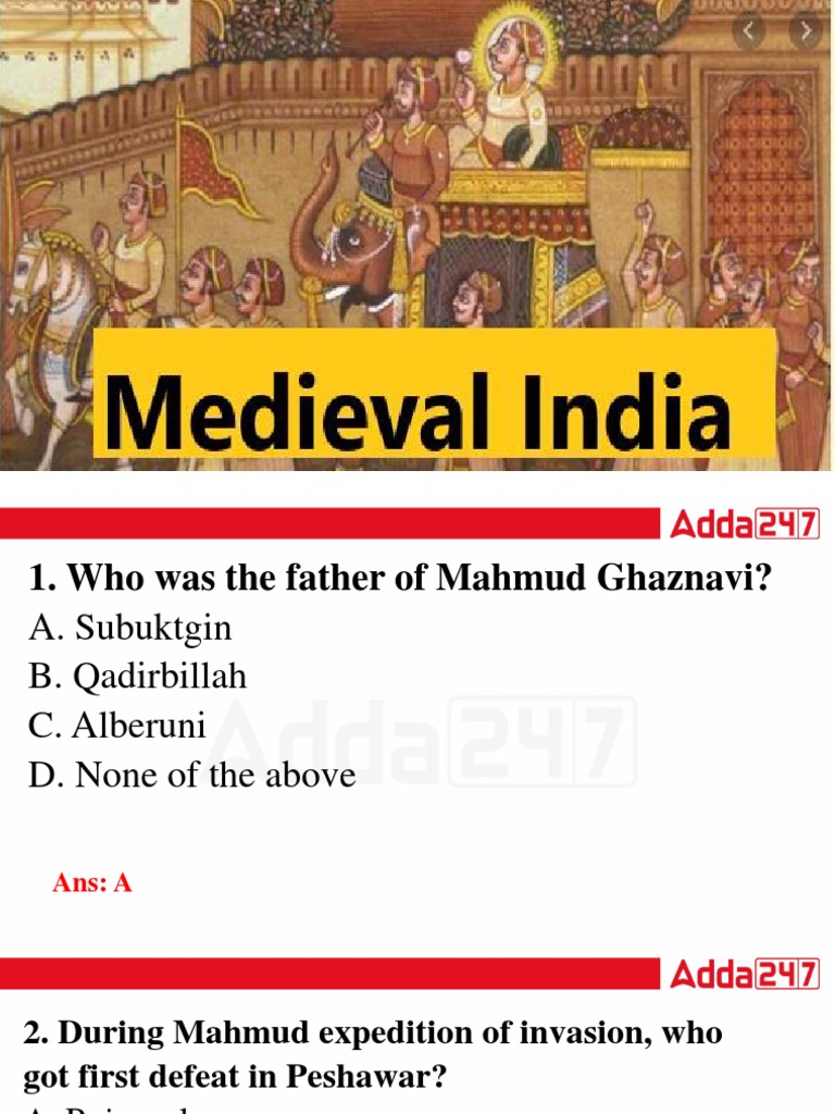 Medival India Questions | PDF | Mughal Empire
