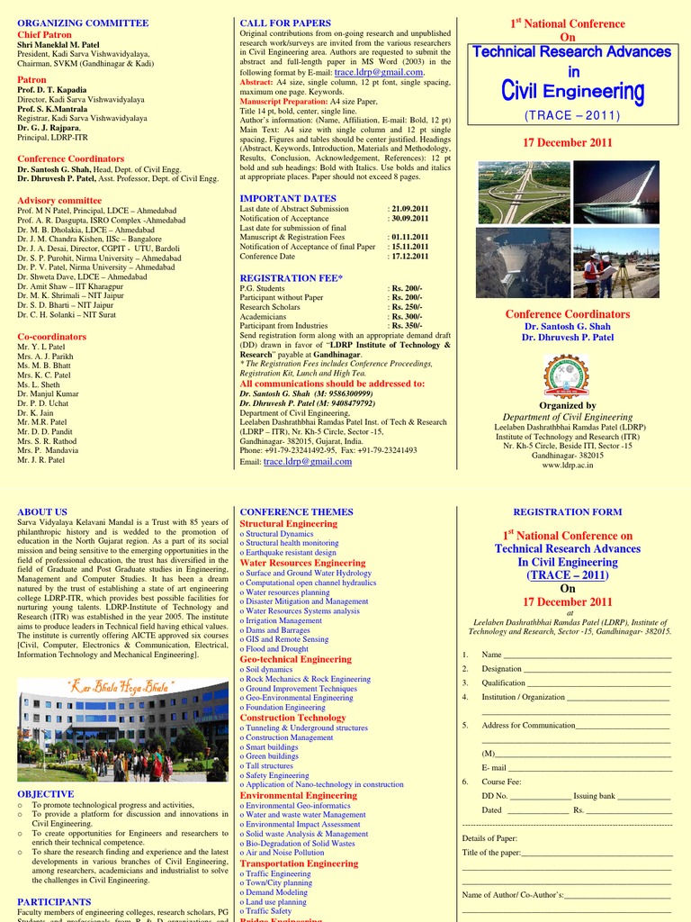 TRACE 2011: Civil Engineering Conference | PDF | Engineering | Civil ...