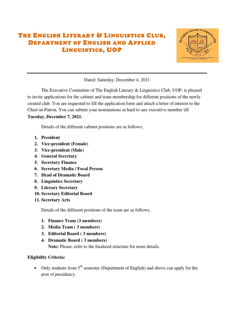 ELLC Announcemnet For Membership-1 | PDF