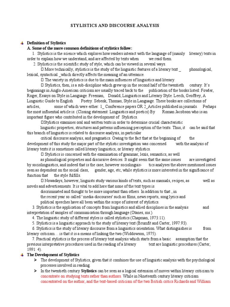 Stylistics | PDF