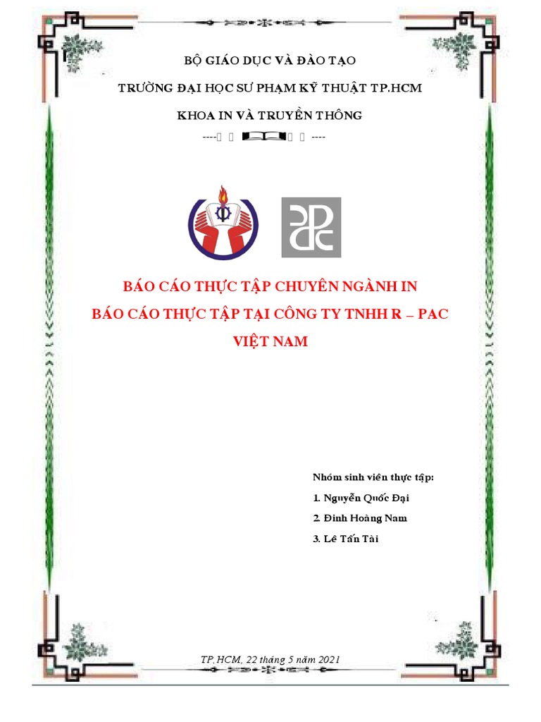 Báo Cáo Thực Tập Cty Tnhh r Pac | PDF