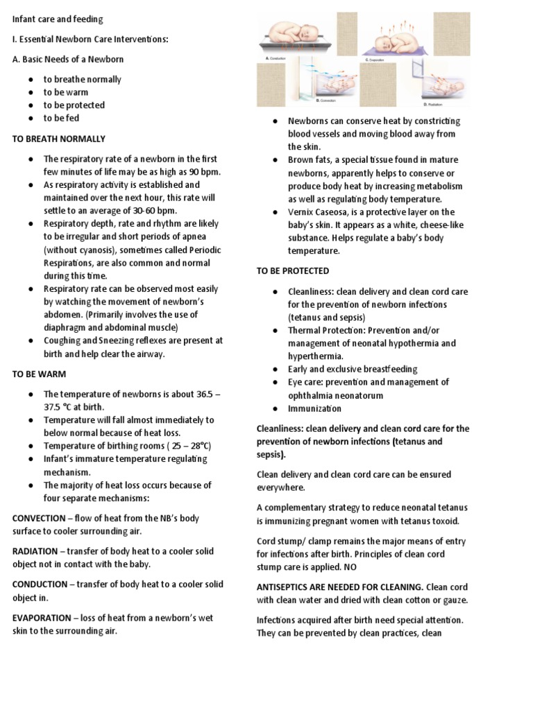 Infant Care and Feeding REVIEWER 1 | PDF