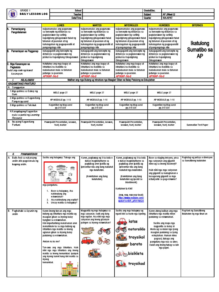 Q4 - DLL - Ap1 - Week 3 | PDF