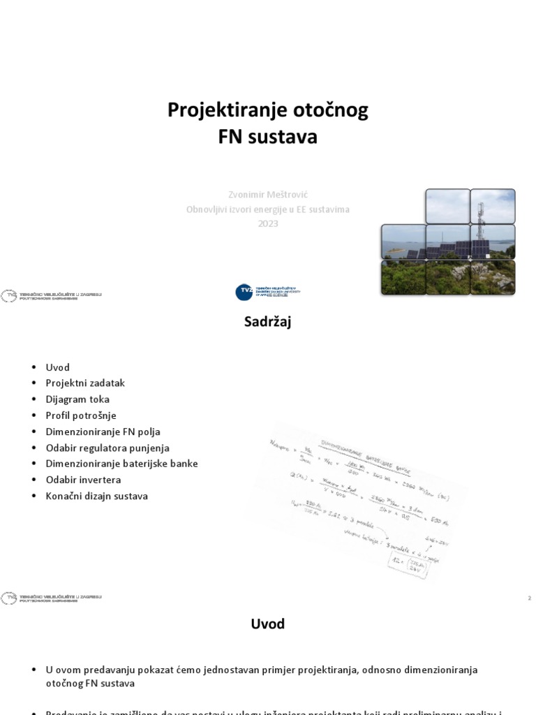 3e Projektiranje Otočnog FN Sustava - SpecOIE 2023 | PDF