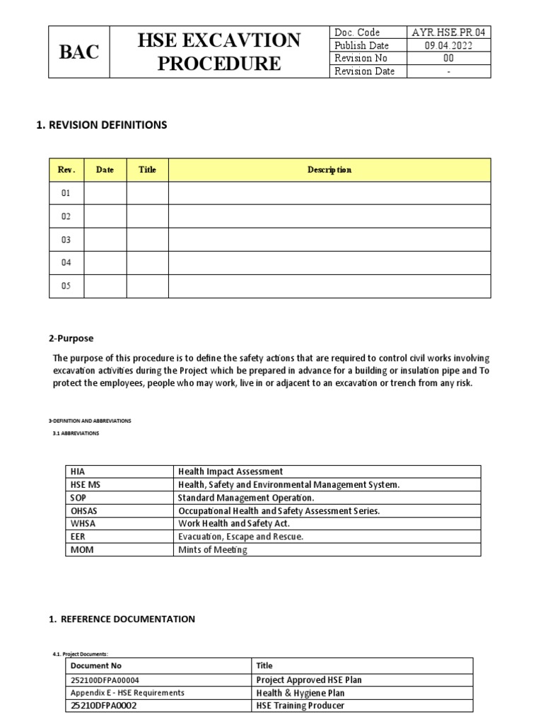 Excavation Procedure | PDF | Trench Excavation Procedure | PDF | Trench