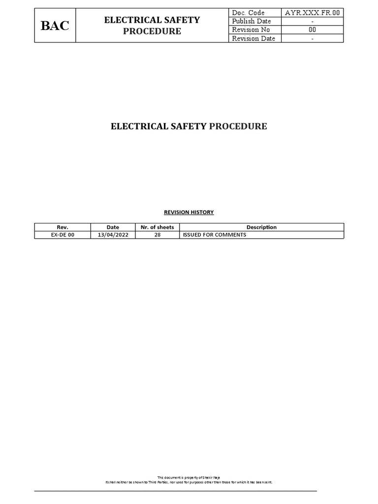 Electrical Safety Procedure | PDF | Electrical Wiring | Insulator ... Electrical Safety Procedure | PDF | Electrical Wiring | Insulator ...