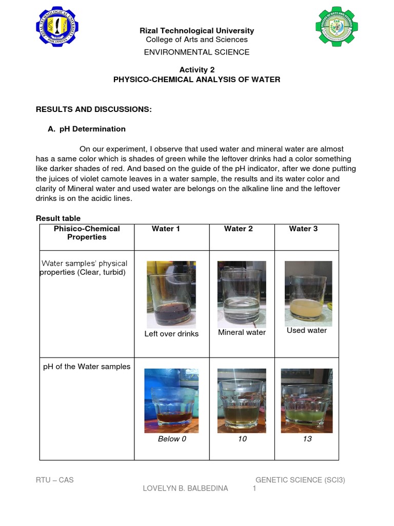 Water Quality Analysis Report | PDF | Water Pollution | Water Quality