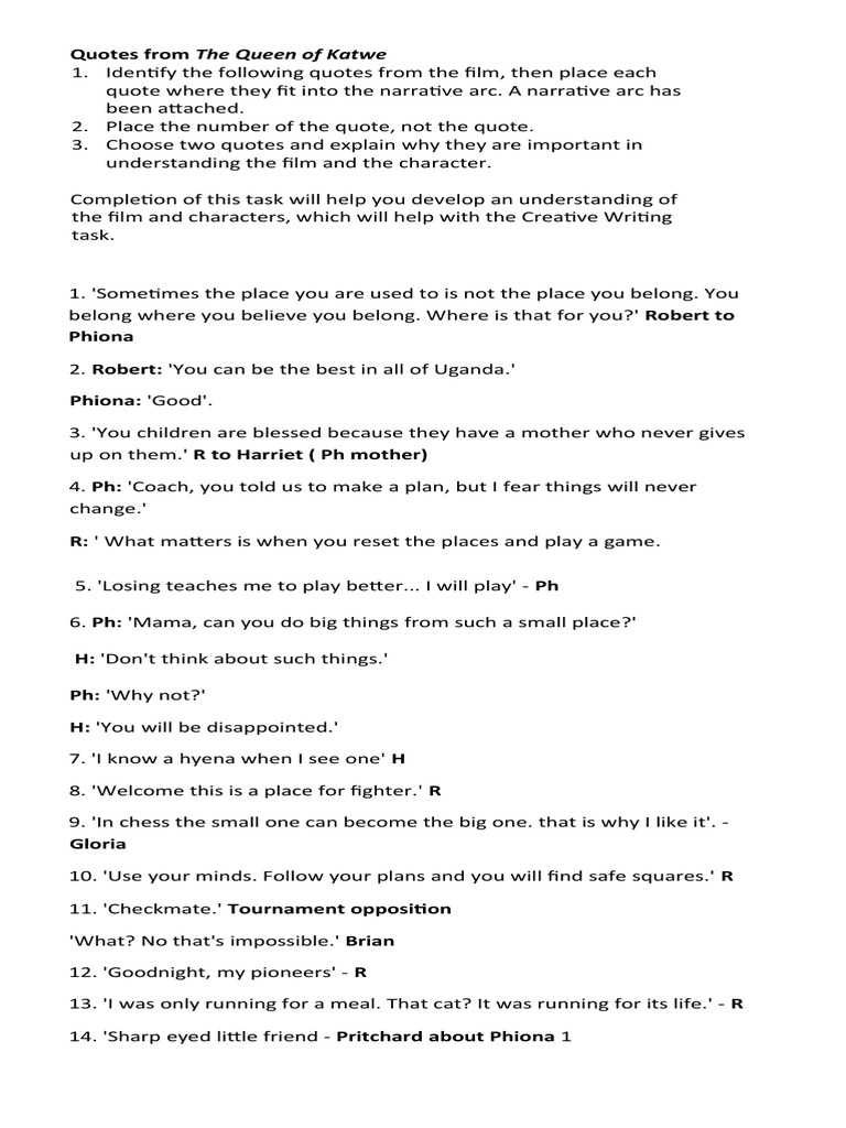 Quotes from Queen of Katwe | PDF