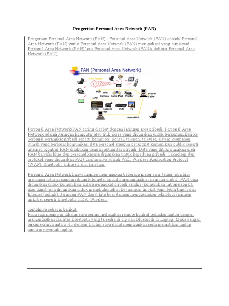 Adoc - Pub - Pengertian Personal Area Network Pan | PDF | Teknologi & Rekayasa
