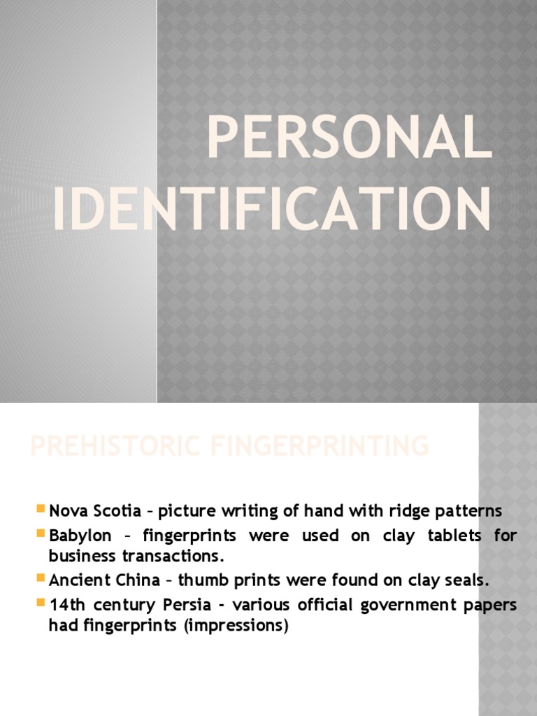Fingerprint Identification | PDF