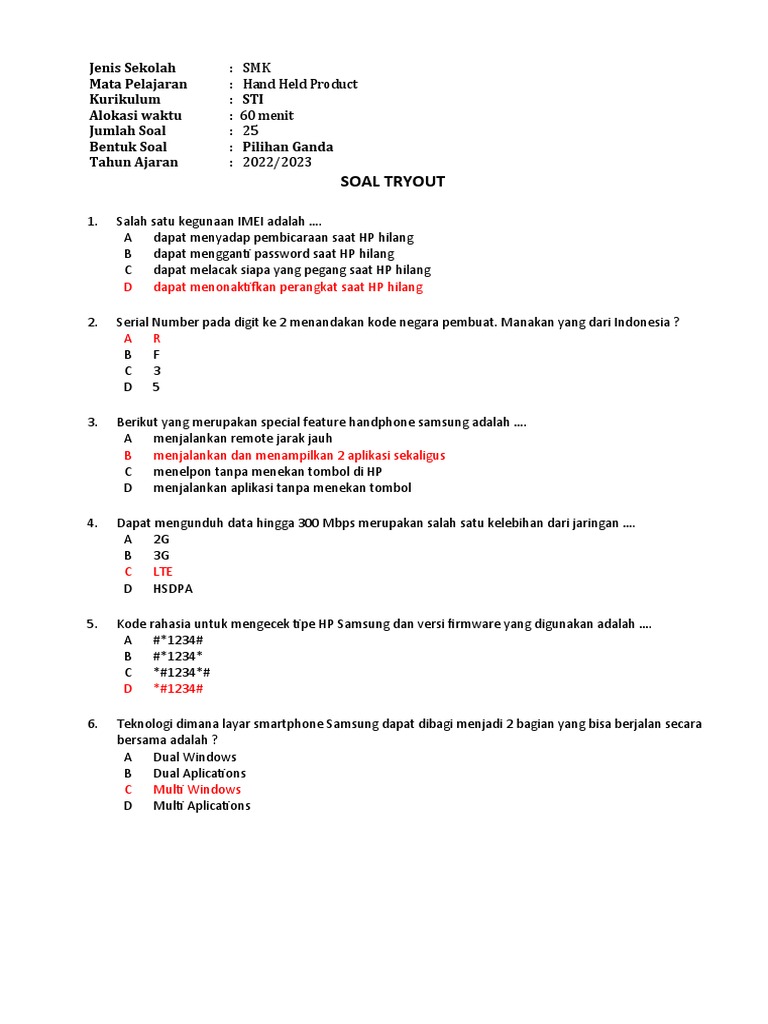 Soal Tryout Ukk 2023 | PDF