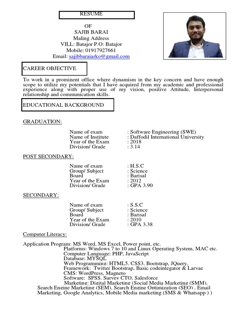 SAJIB BARAI (Digital Marketer) CV | PDF