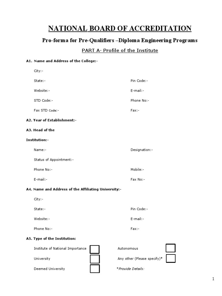 NBA Pre-Qualifier for Engineering Diploma | PDF