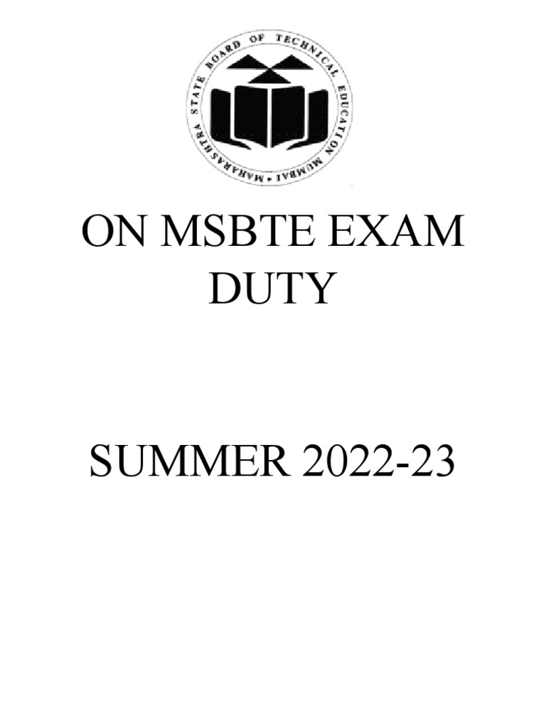 On Msbte Exam Duty | PDF