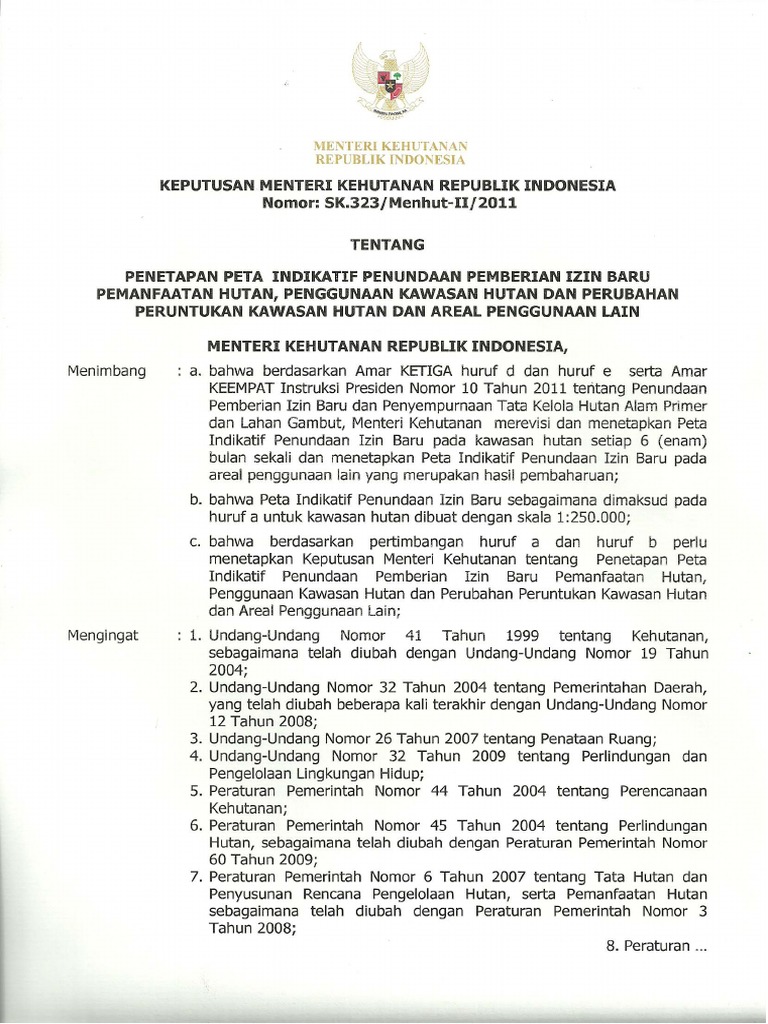 SK.323 Menhut 2011 | PDF