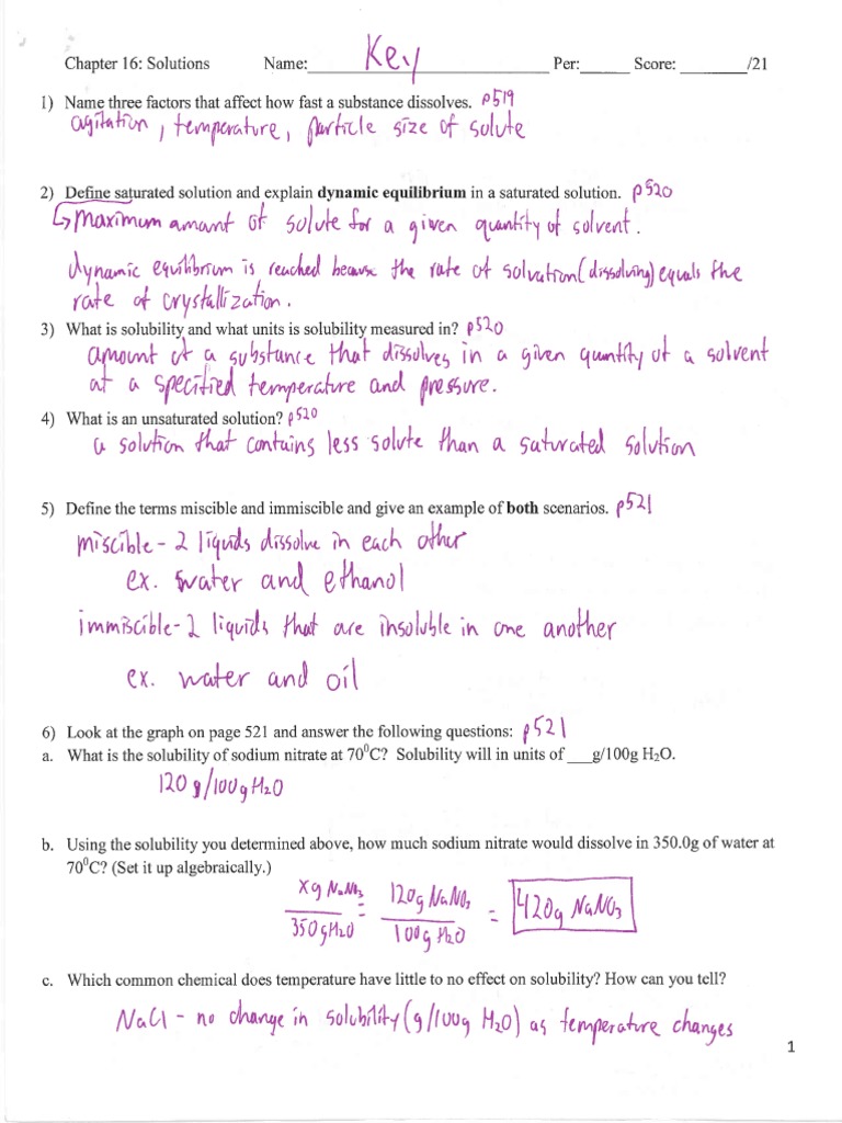Solution Stoich Packet Academic KEY | PDF