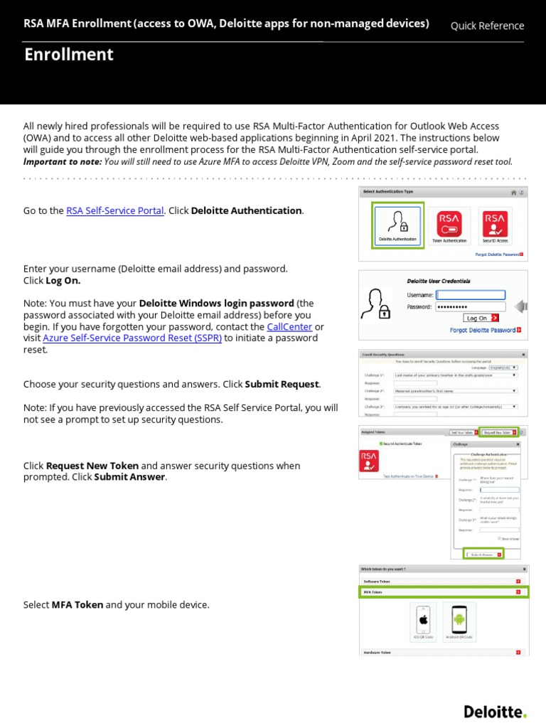 RSA-MFA-Enrollment | PDF