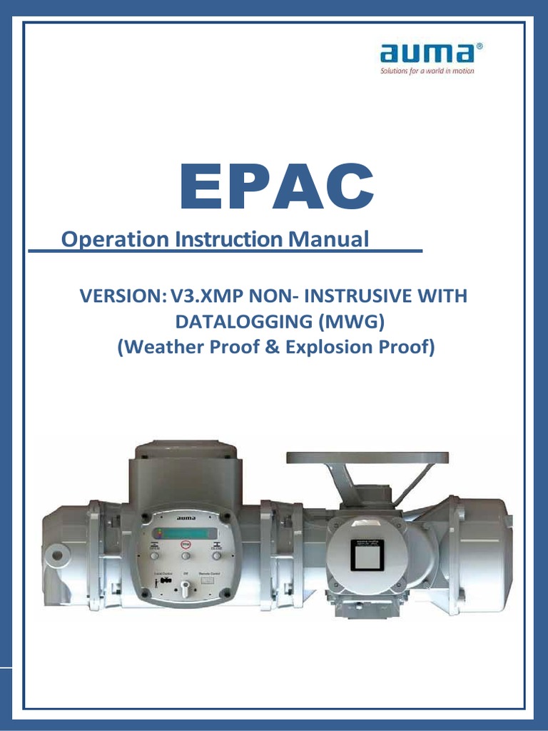 AUMA EPAC Operation Manual V3.XMP | PDF | Safety | Switch