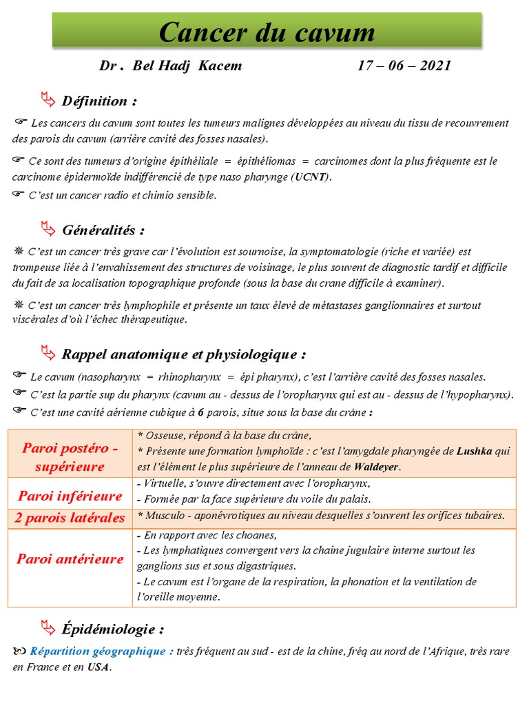 Cancer Du Cavum | PDF