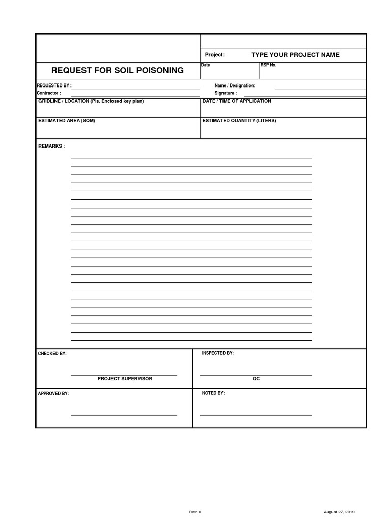 Soil Poisoning Form | PDF