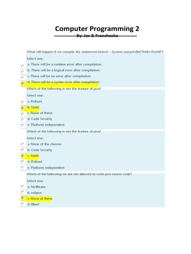 Pmf Comprog 2 Finals Pdf C Programming Language Java Programming Language