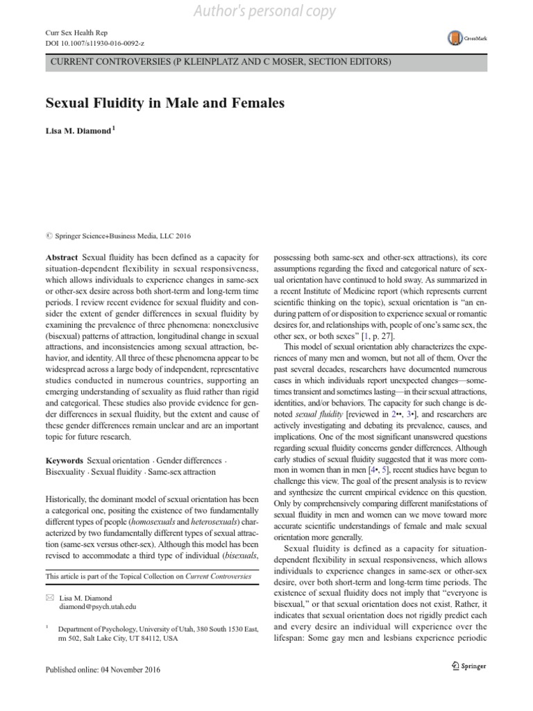 Sexual Fluidity in Males and Females | PDF | Homosexuality | Sexual ...