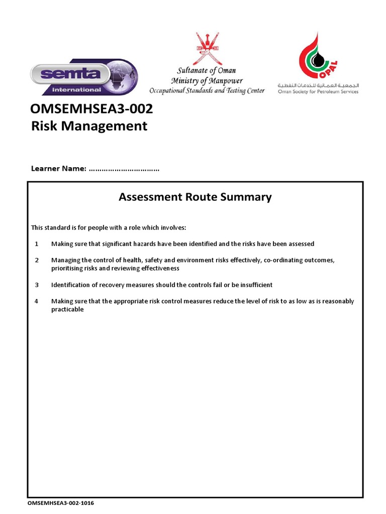 HSE Unit 002 | PDF | Risk | Risk Assessment