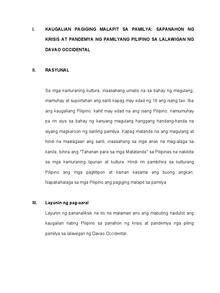 Kaugalian Pagiging Malapit Sa Pamilya | PDF