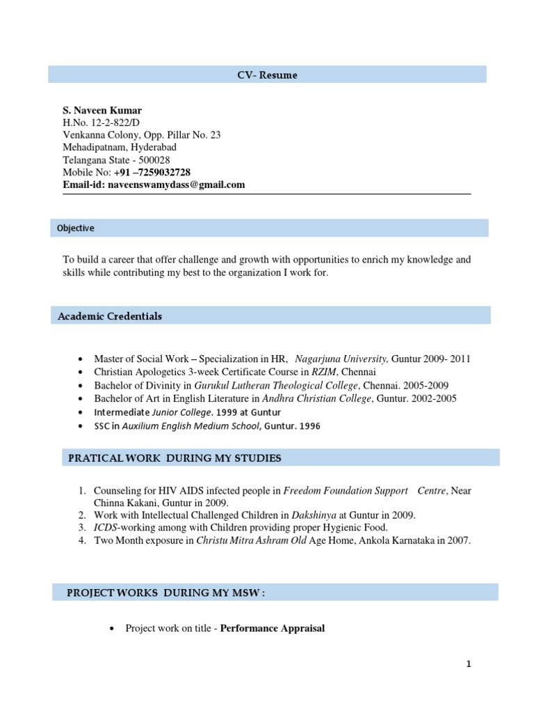 Naveen - Resume - HYD | PDF