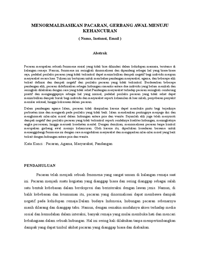 Normalisasi Pacaran dan Dampaknya | PDF